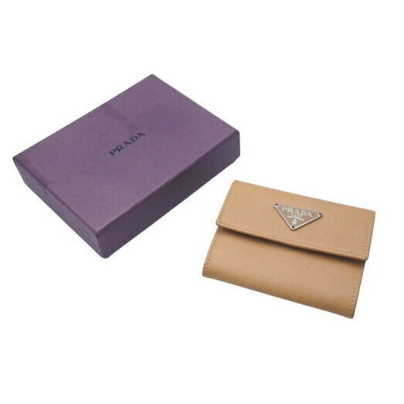 Prada | Bags | Prada Bi Fold Coin Wallet Case Triangle Logo Saffiano ...